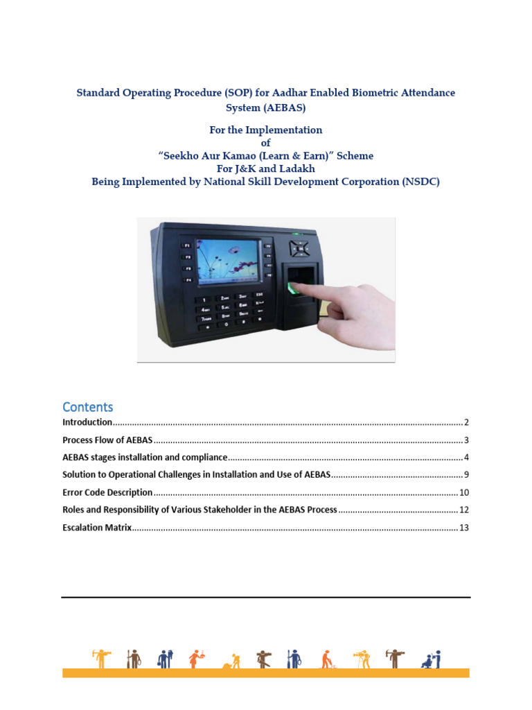 AEBAS SOP for Seekho Aur Kamao Scheme | PDF | Biometrics | Image Scanner