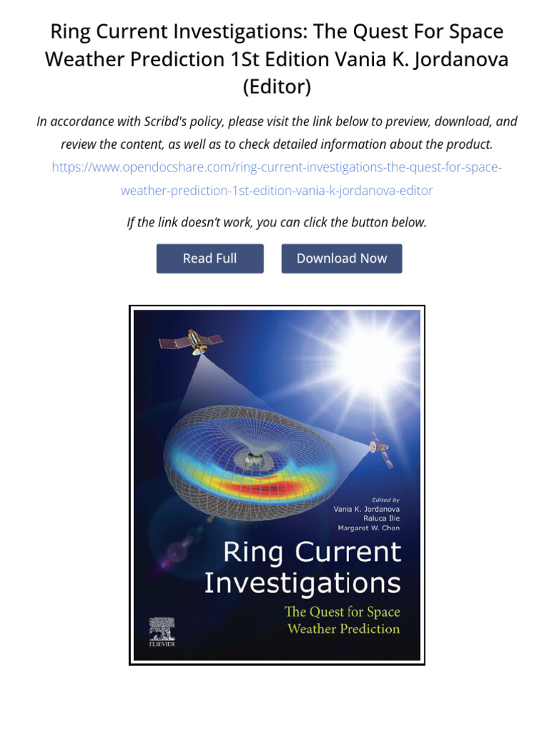 Ring Current Investigations: The Quest for Space Weather Prediction 1st ...