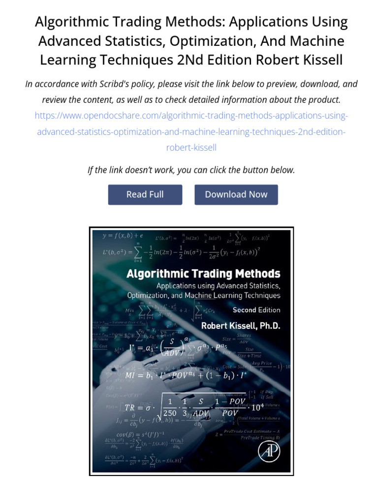 Algorithmic Trading Methods: Applications Using Advanced Statistics ...