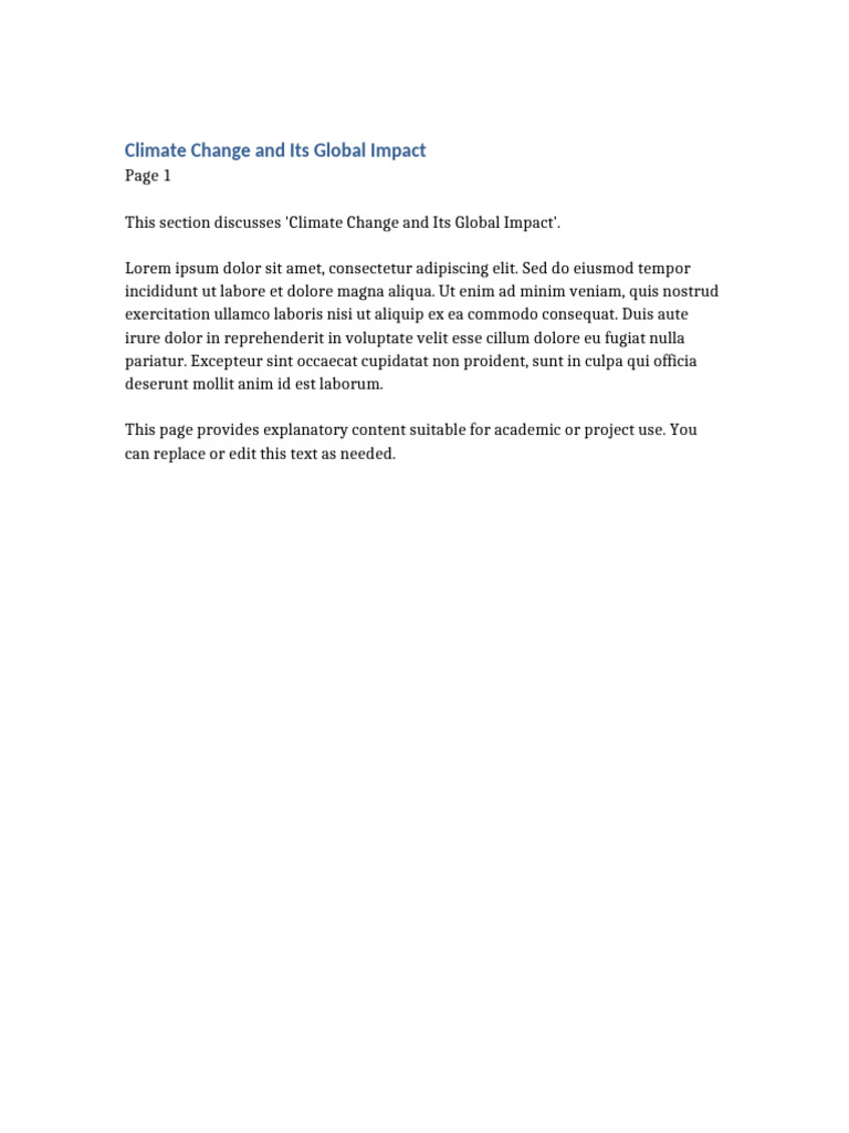 Global Impact of Climate Change | PDF