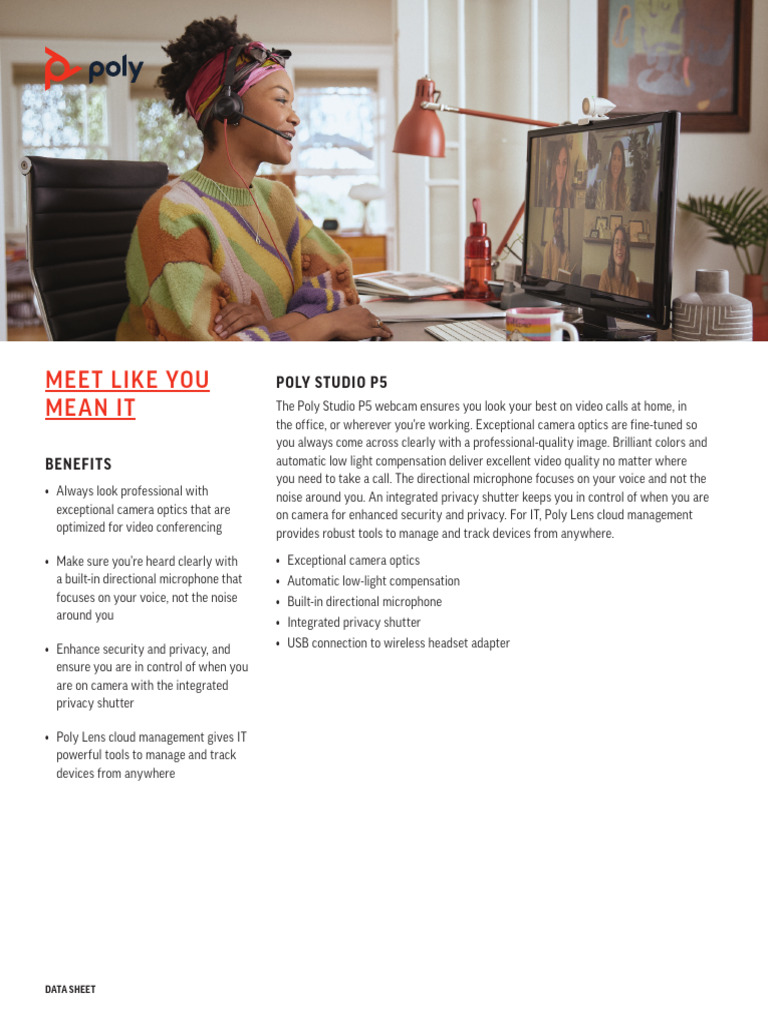 Poly 022321 P5 Product Sheet | PDF | Camera | Usb