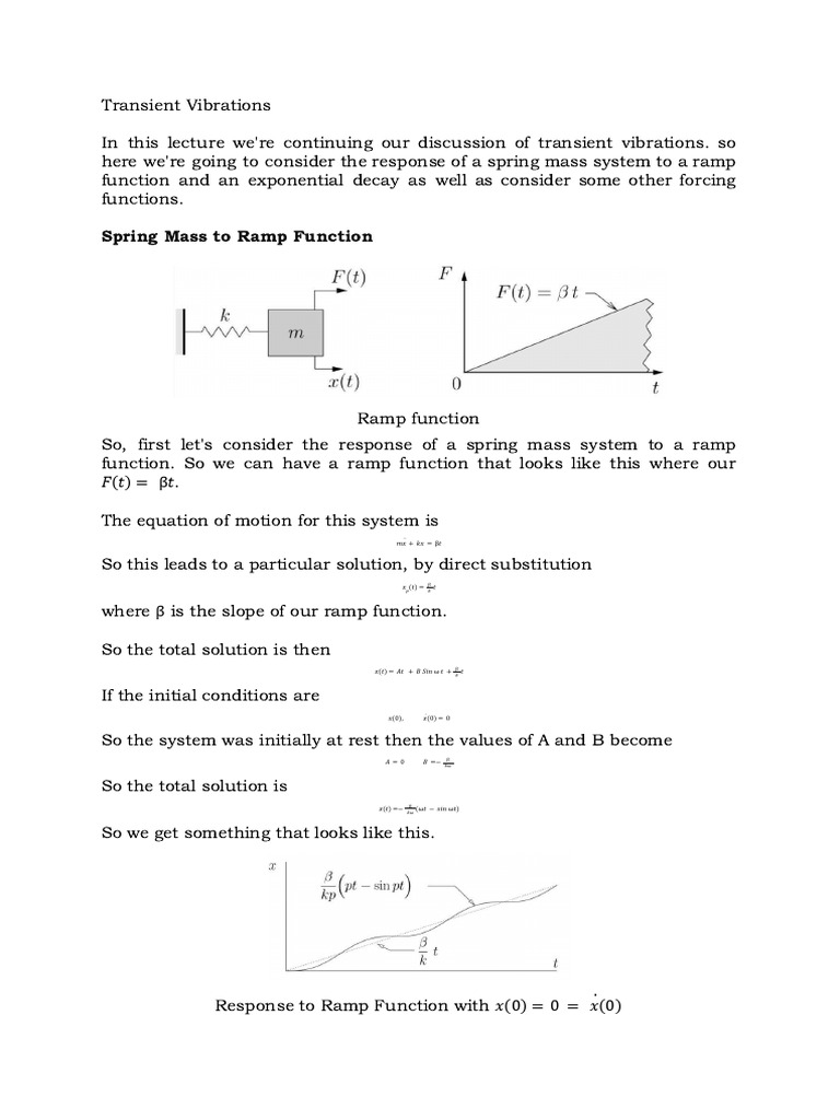 Transient Vibrations.docx | PDF | Oscillation | Mechanical Engineering