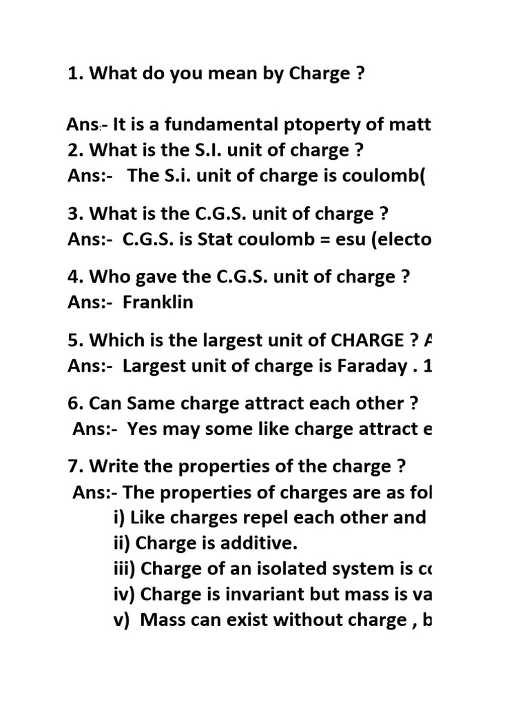 Chapter 1 Electric Charges and Fields | PDF | Electric Charge ...