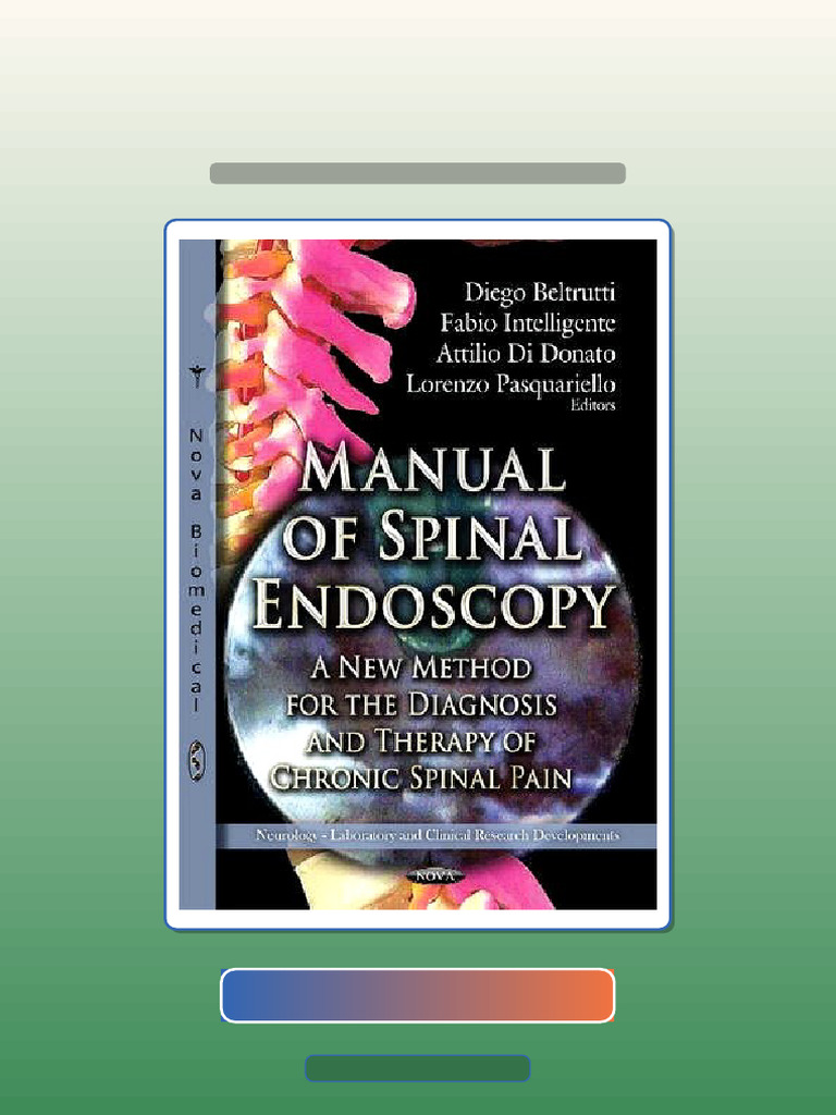 Test Bank for Manual of Spinal Endoscopy a New Method for the Diagnosis ...
