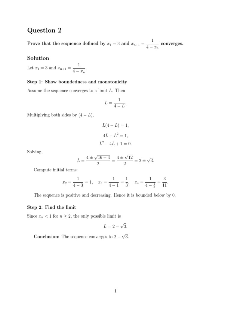 Real Analysis Sequence | PDF | Square Root | Sequence