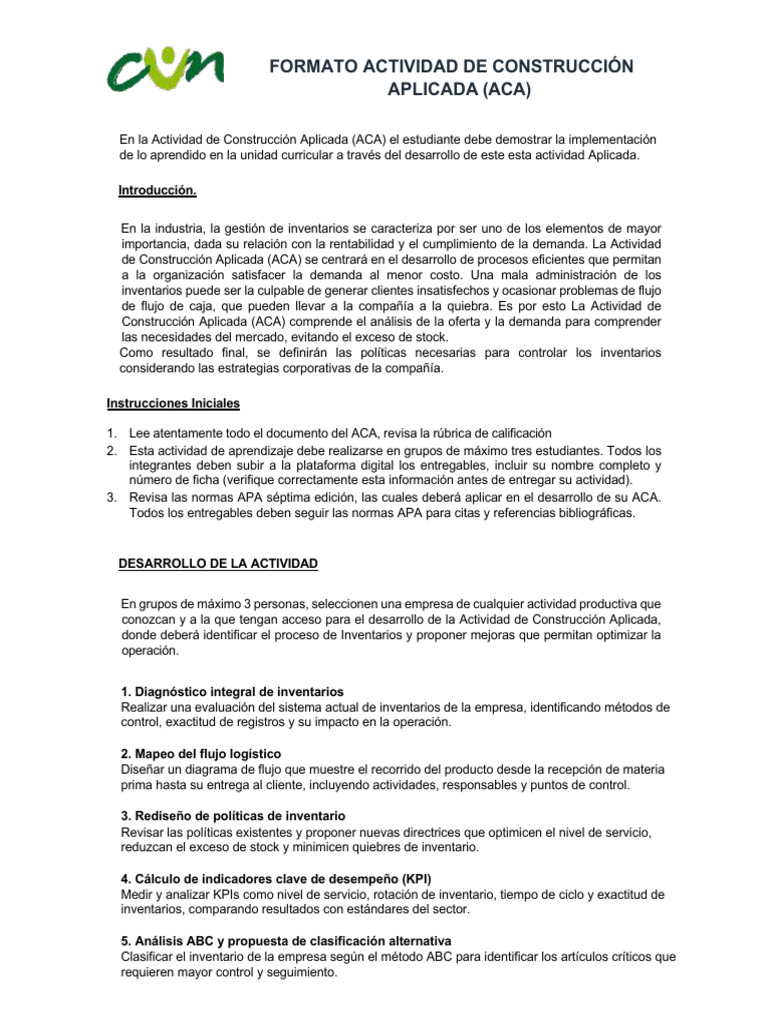 Aca Inventarios 2025 | PDF | Indicador de rendimiento