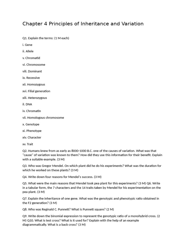 Inheritance and Variation Principles Explained | PDF | Dominance ...