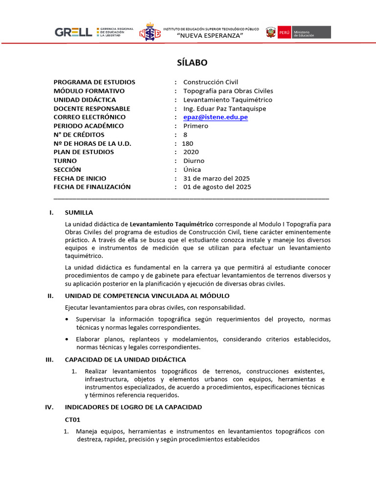 Levantamiento Taquimétrico en Topografía Civil | PDF | Topografía ...
