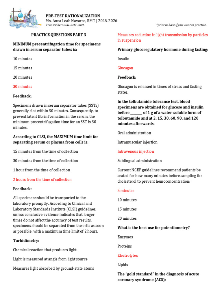 Pre-Test Rationalization for RMT 2025-2026 | PDF | Diagnosis Of Hiv ...