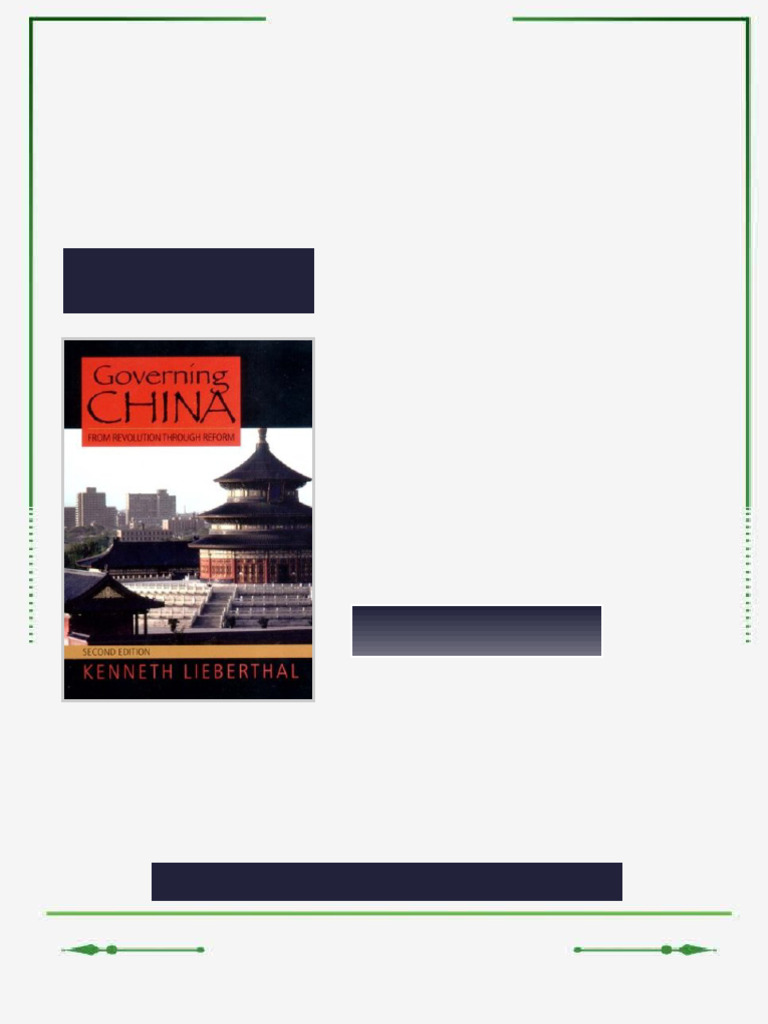 Governing China From Revolution Through Reform 2nd Edition Kenneth ...