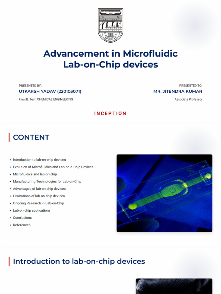 Advancement in Microfluidic Lab-On-Chip Devices | PDF