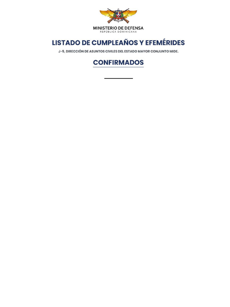 Lista General de Cumpleaños Enero 2026 | PDF | Oficial general | República Dominicana