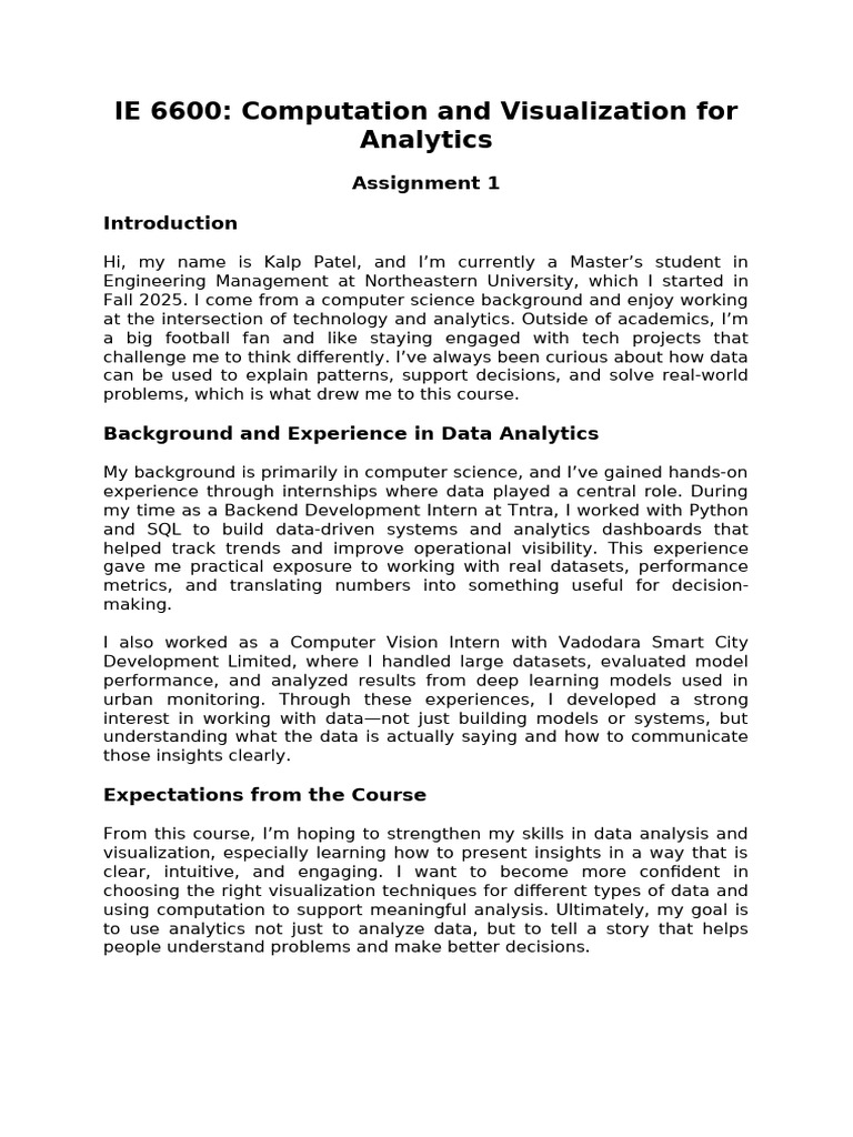 Kalp Patel - Assignment 1 | PDF