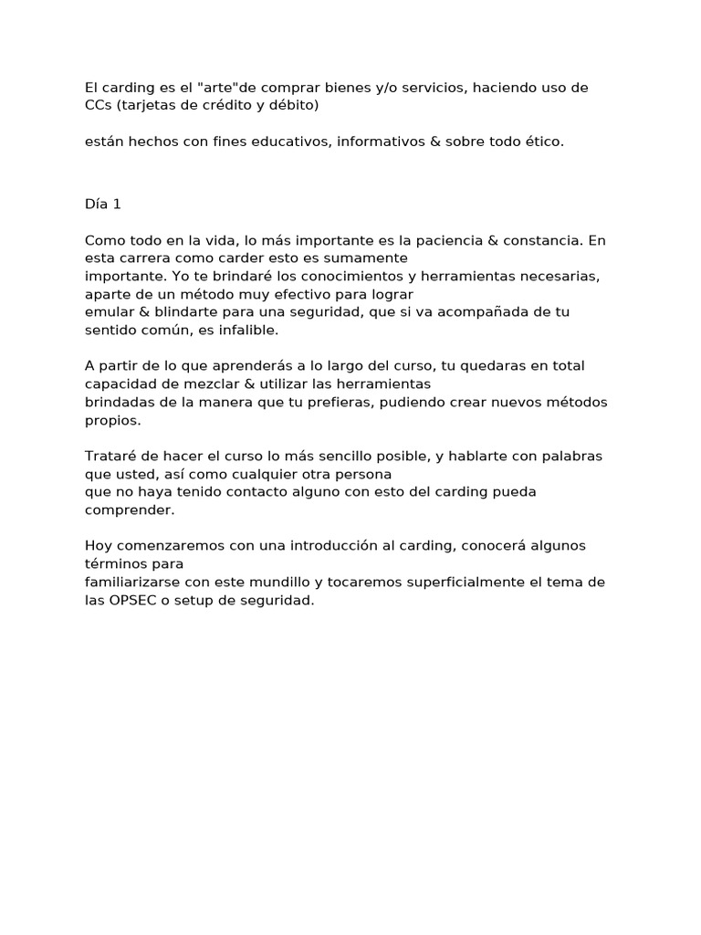 Introducción al Carding y Seguridad OPSEC | PDF | Suplantación de ...