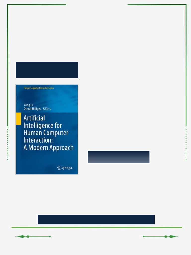 Artificial Intelligence for Human Computer Interaction A Modern Approach First Edition Yang Li ...