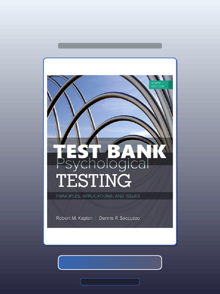 Test Bank for Psychological Testing 9 Ed Kaplan | PDF | Knowledge | Kaplan