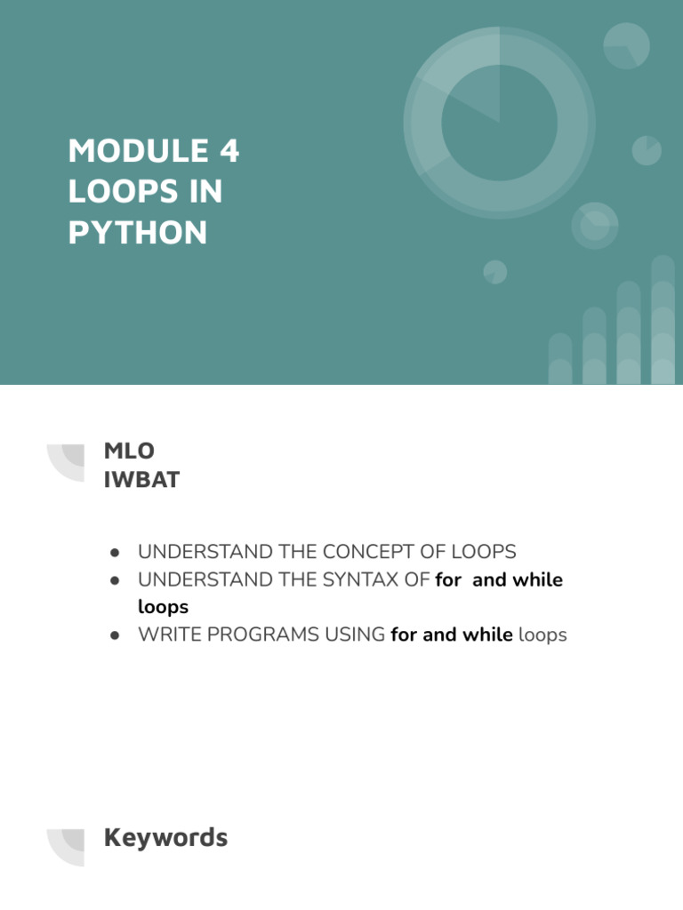 Module 4 Loops in Python | PDF