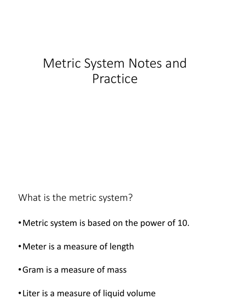 Metric System Conversion Guide | PDF