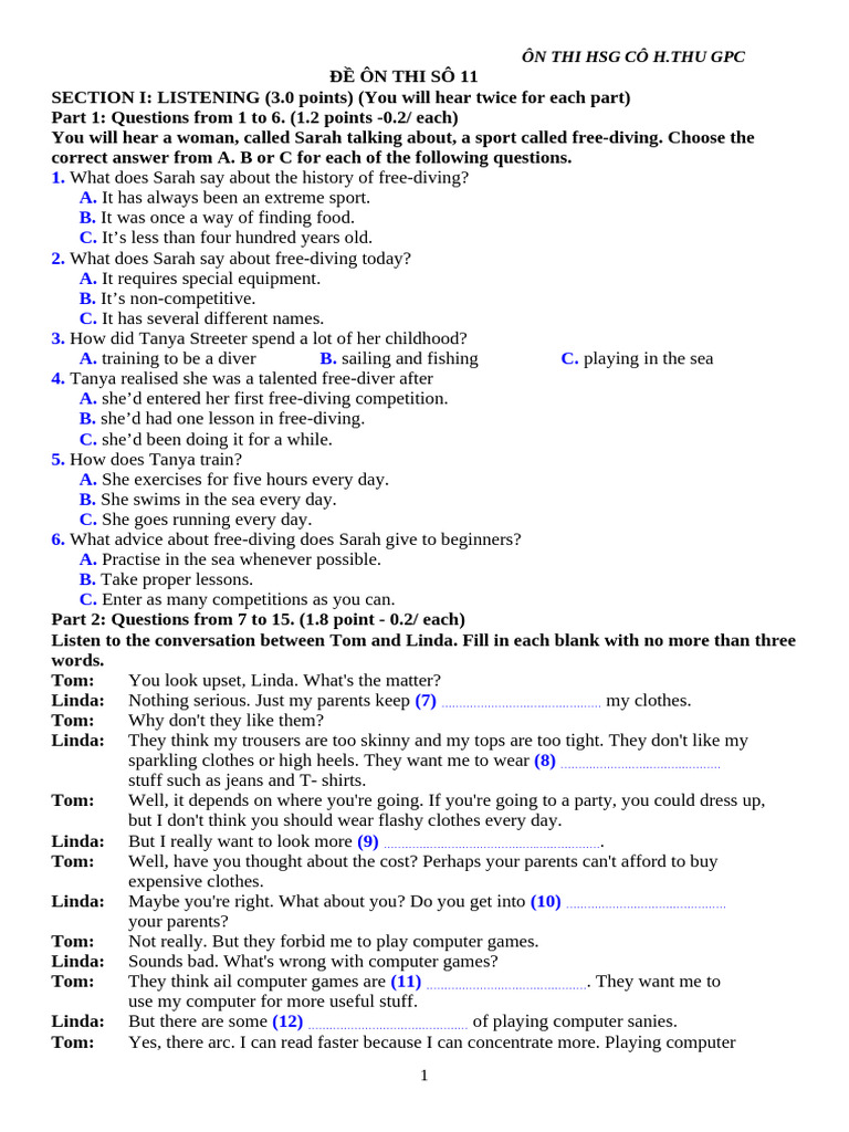 ĐỀ ÔN THI SÔ 11 | PDF | Canning | Vegetables