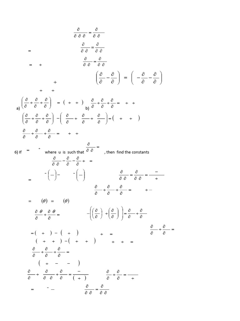 Partial Differentiation Exercises | PDF | Mathematical Objects ...