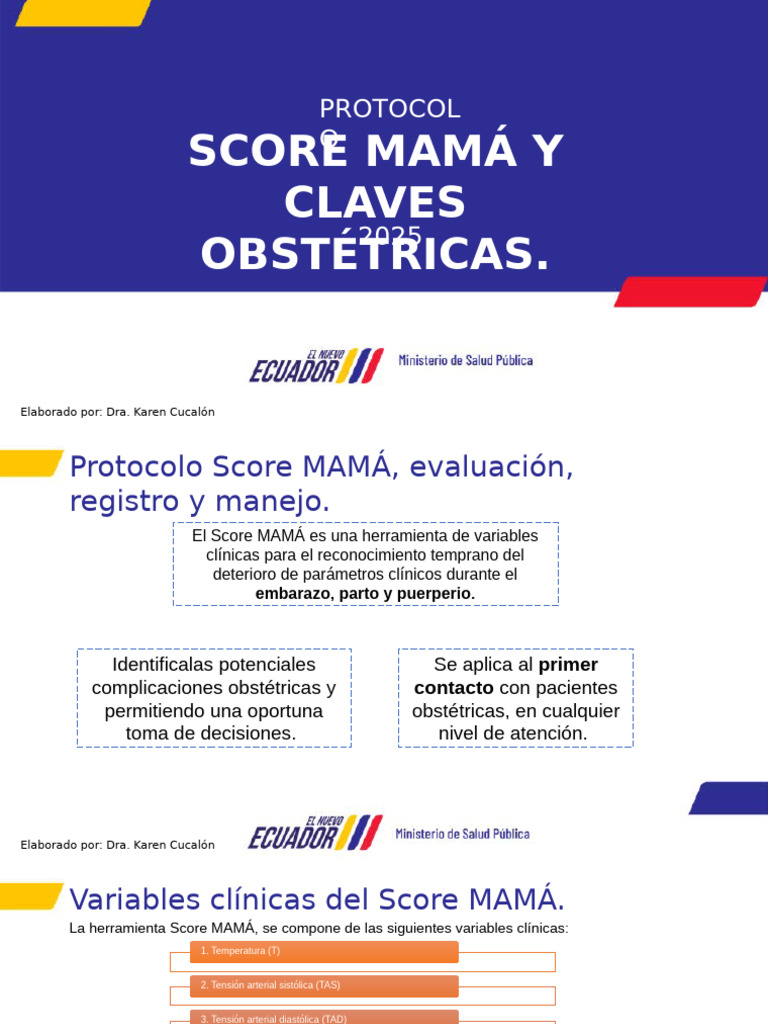 Protocolo Score MAMÁ: Evaluación Obstétrica | PDF | Presión sanguínea ...