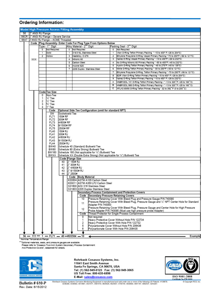 Corrosion Monitoring Access Fitting Assembly | PDF | Valve | Pipe ...