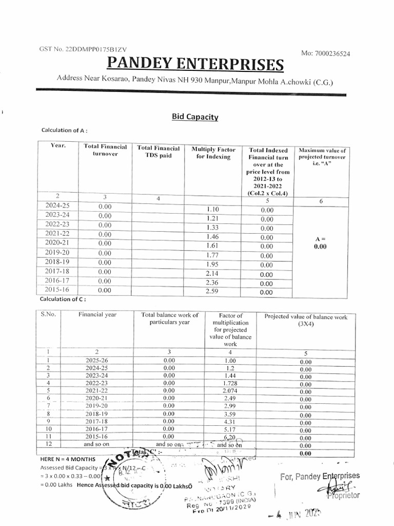 Bid Capacity | PDF