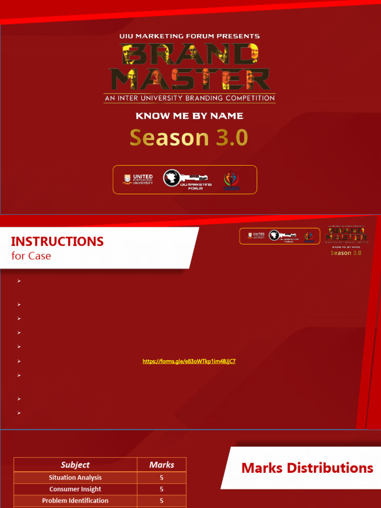 Case Instruction & Mark Distributions of BM 3.O National Round 2023 | PDF