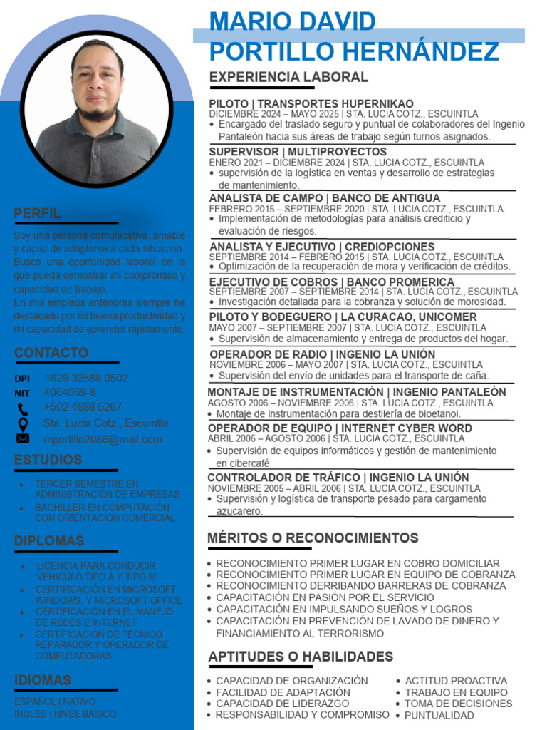 Cv Mario Portillo 2025 | PDF