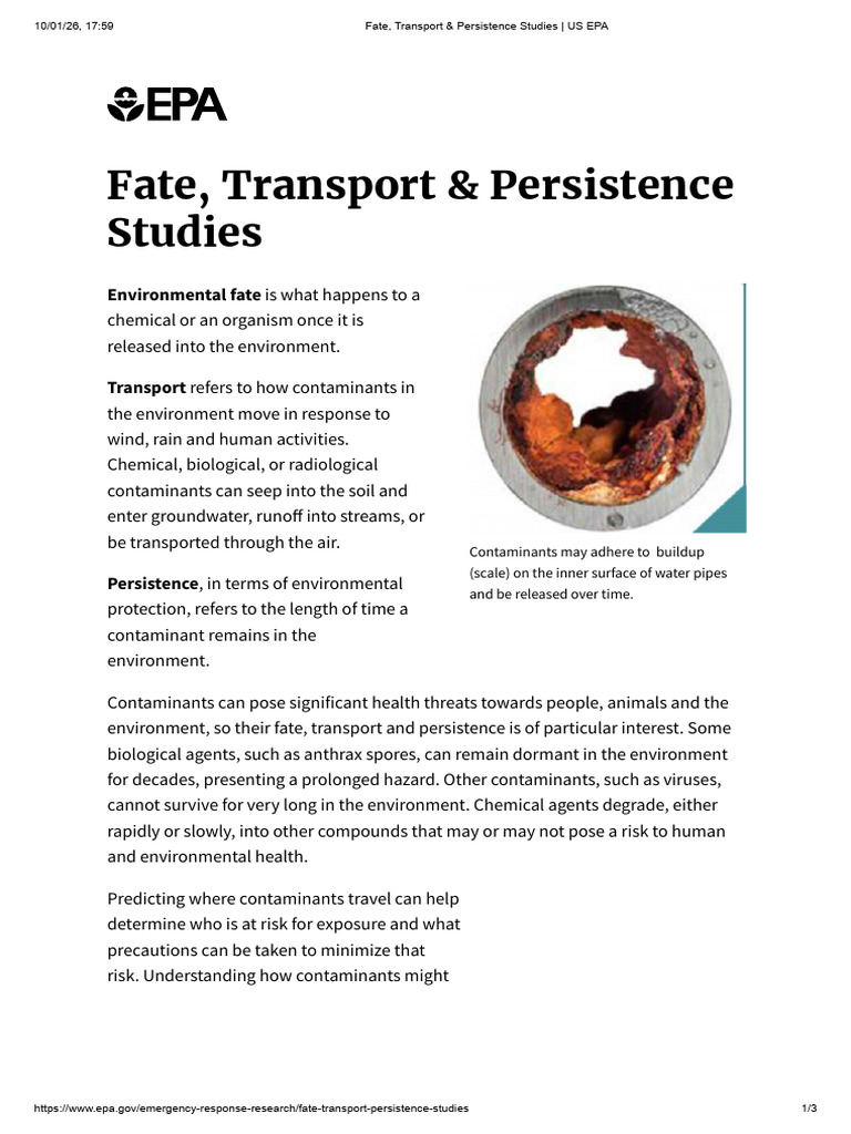 Contaminant Fate and Transport Studies | PDF | Stormwater | Surface Runoff