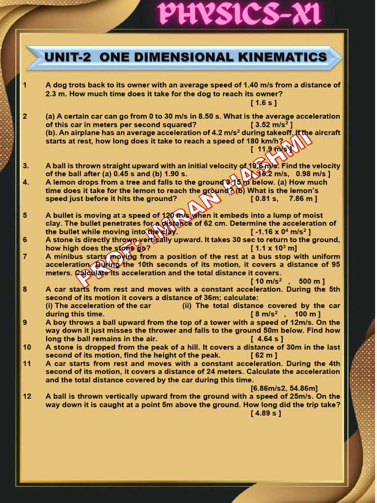 UNIT 2 Kinematics | PDF | Force | Projectiles