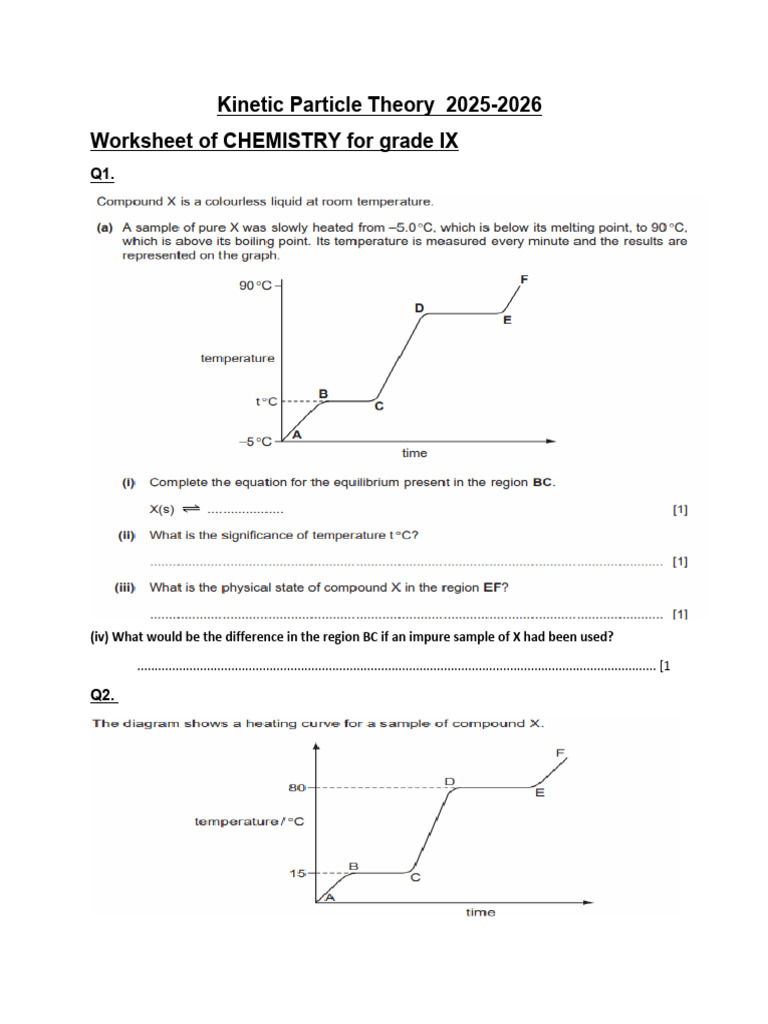 Kinetic Particle Theory Worksheet IX | PDF
