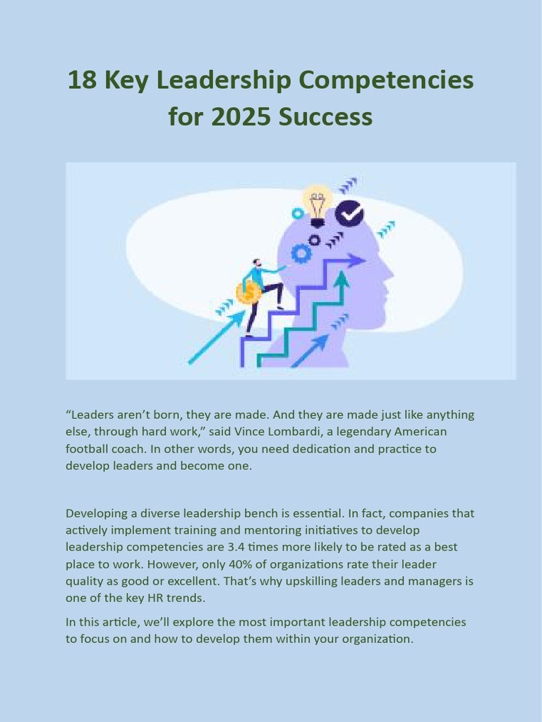 18 Leadership Competencies for 2025 | PDF | Leadership | Emotional ...