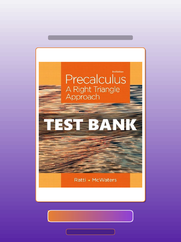 Test Bank for Precalculus a Right Triangle Approach 3 Ed Ratti | PDF ...