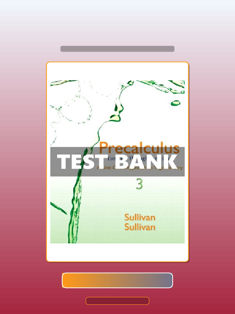 Test Bank for Precalculus Concepts Through Functions a Unit Circle ...