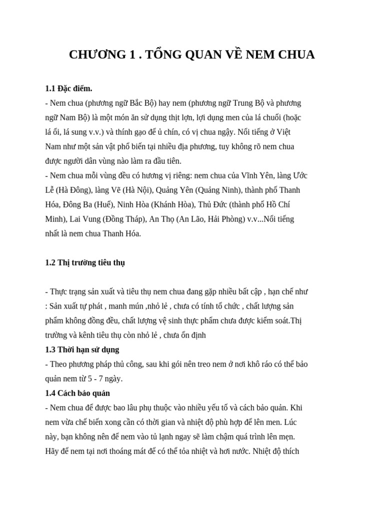 Đồ án nem chua | PDF