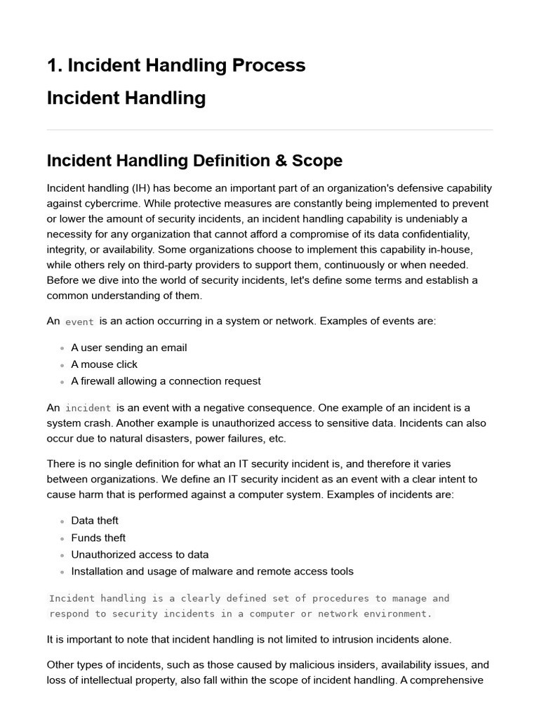 Incident Handling Process Overview | PDF | Malware | Computer Security