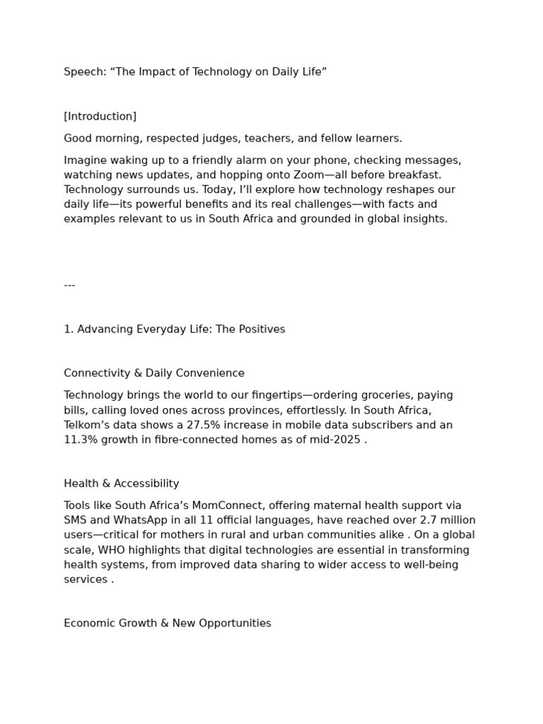 Technology's Impact on Daily Life | PDF | Economic Inequality ...