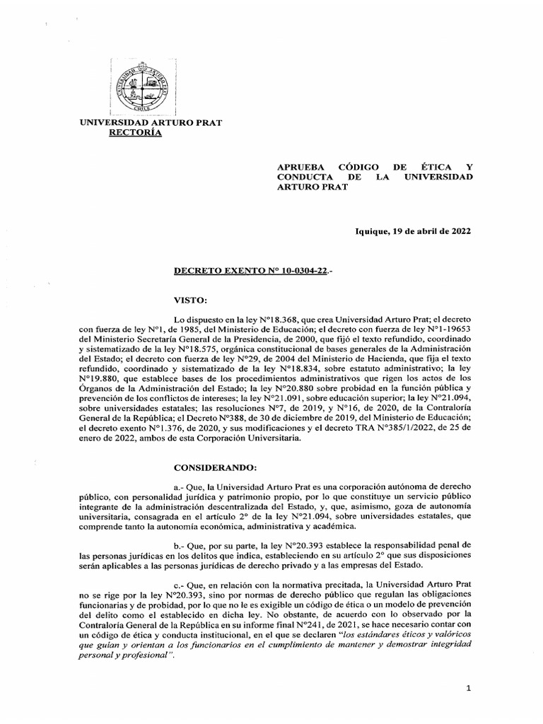 de_0304_cod_etica_y_conducta_de_la_unap | PDF
