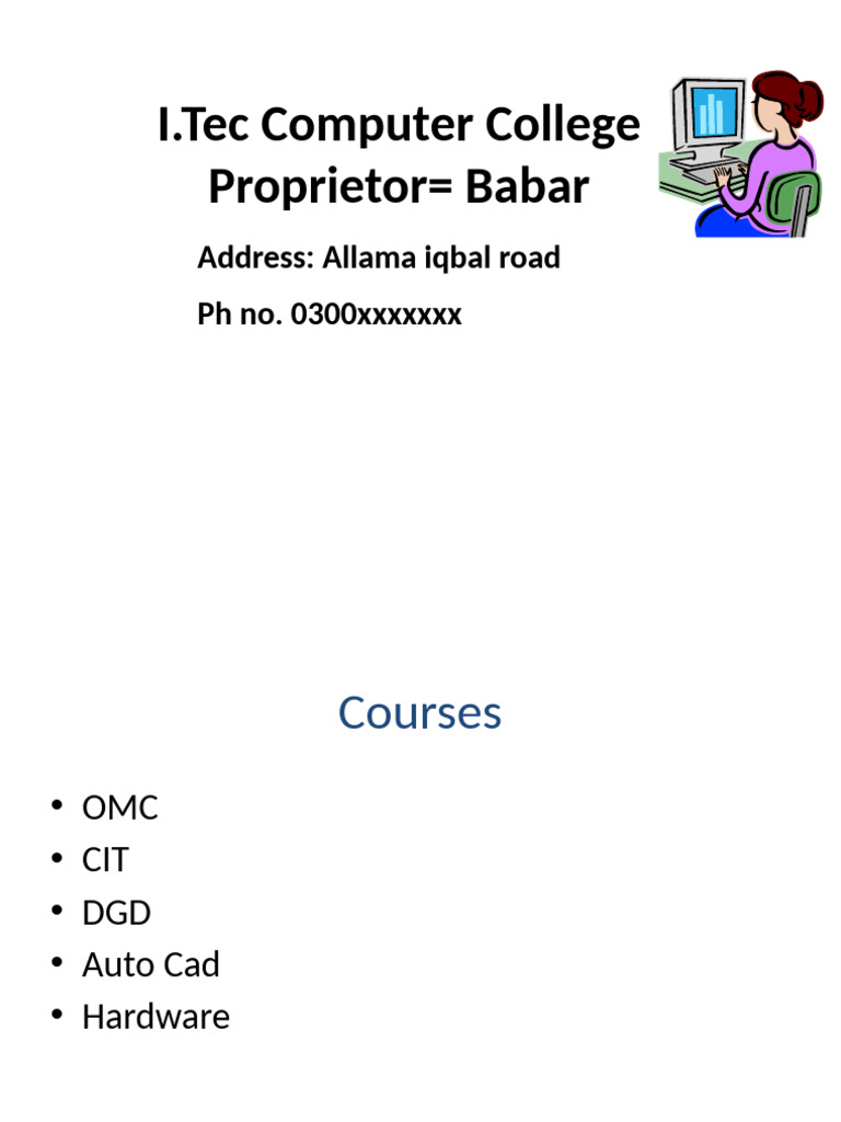 I.Tec Computer College Course Offerings | PDF
