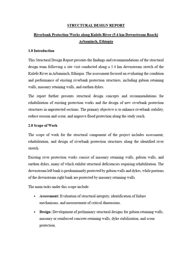 Kulefo Riverbank Protection Design Report | PDF | Geotechnical ...