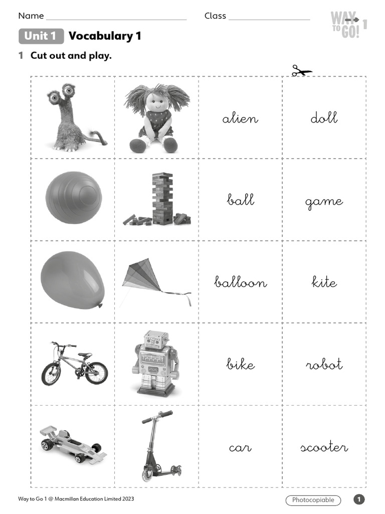 Way To Go 1 Worksheets Vocabulary Unit 1 Vocabulary 1 | PDF