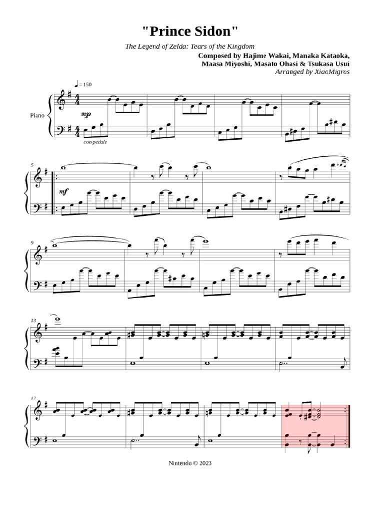 Zelda - Sedon Theme | PDF