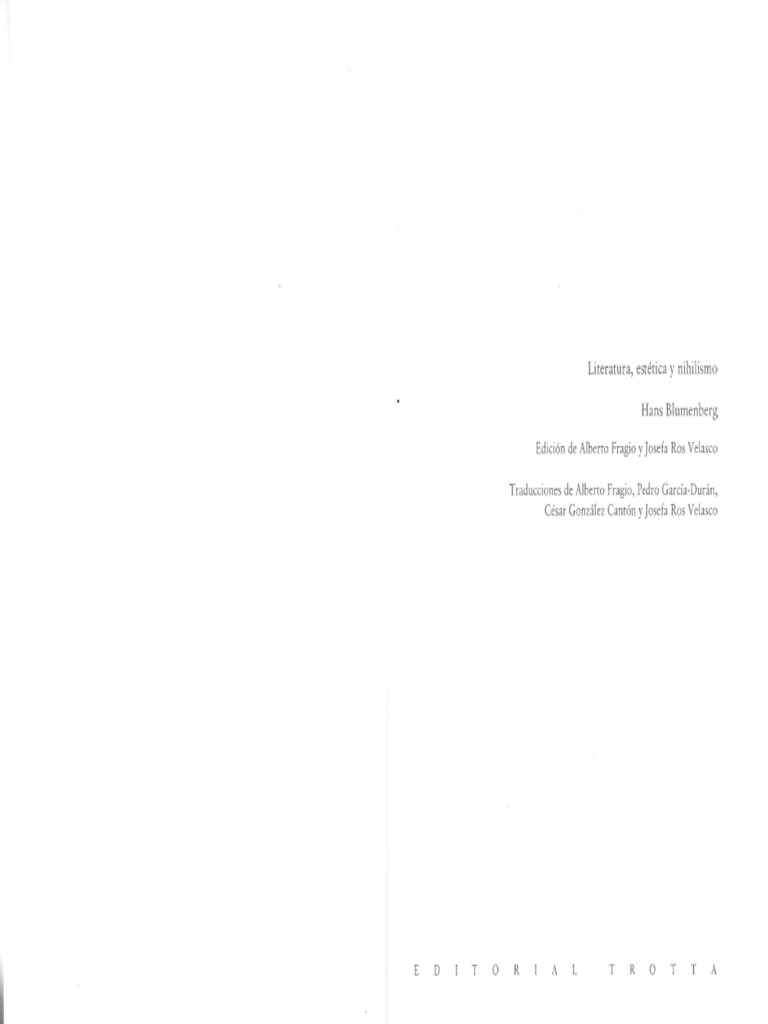 Blumenberg, El Concepto de Realidaddddddd | PDF | Escritura | Educación ...
