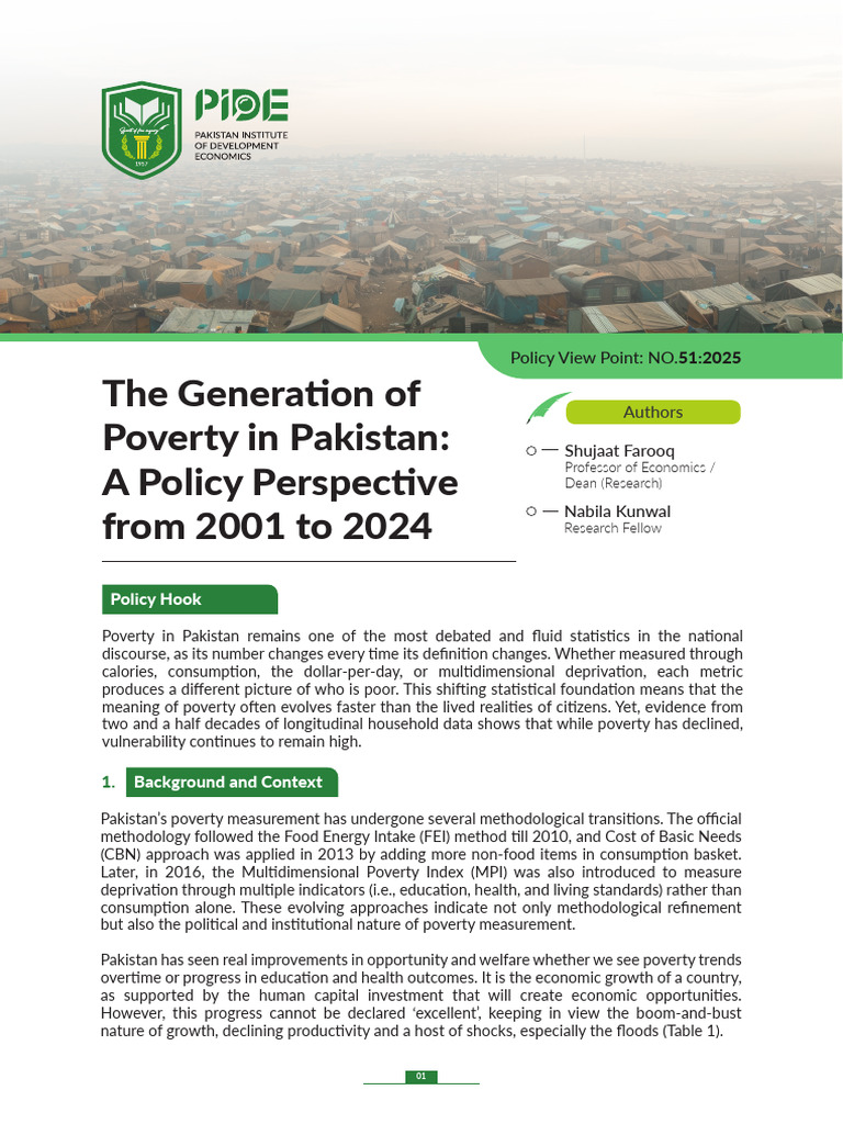 Poverty Trends in Pakistan 2001-2024 | PDF | Poverty | Poverty ...