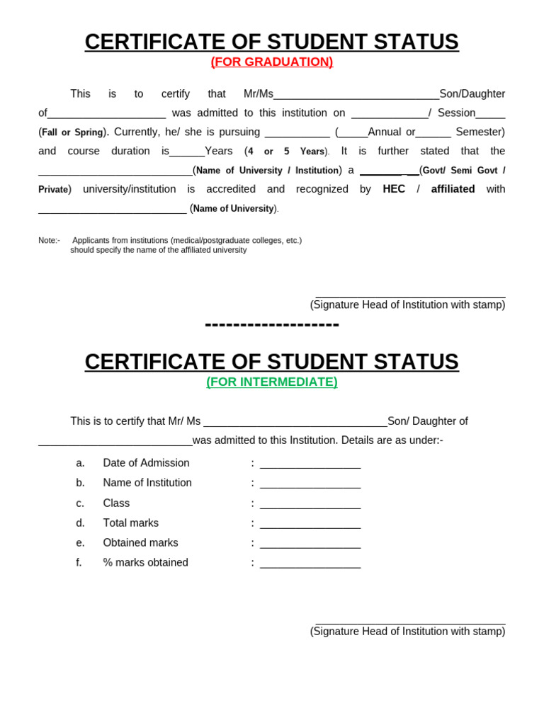 Certificate Status | PDF