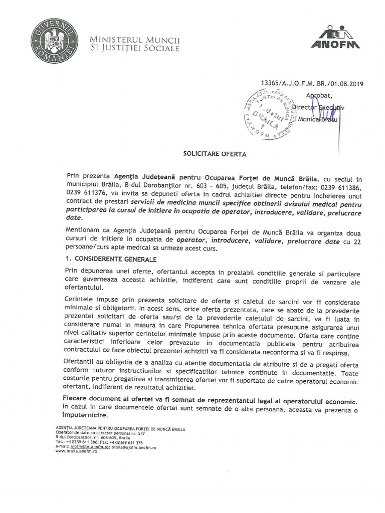 Solicitare Oferta | PDF