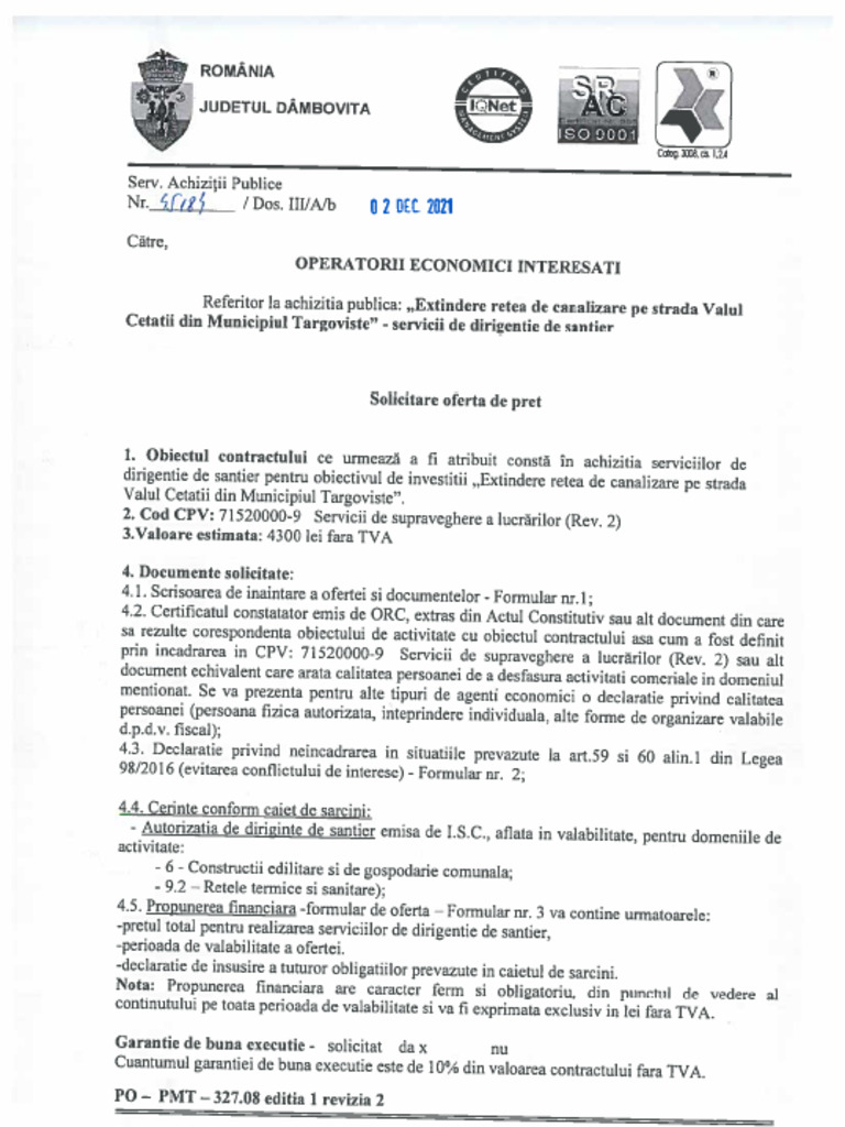 Solicitare de Oferte | PDF