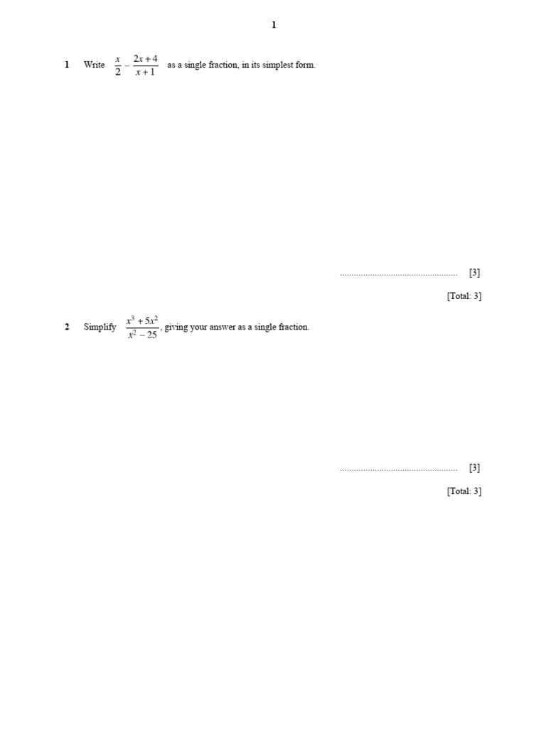 Simplifying Fractions and Equations | PDF | Equations | Mathematics