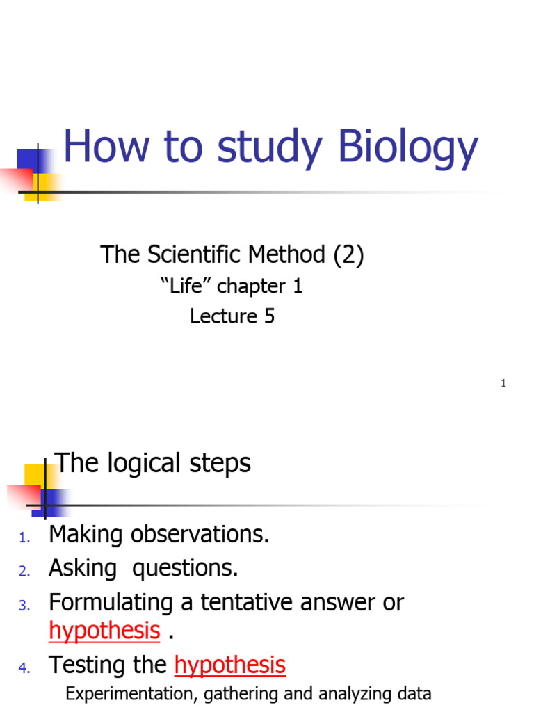 Lecture 5 - The Scientific Method | PDF | Louis Pasteur | Experiment
